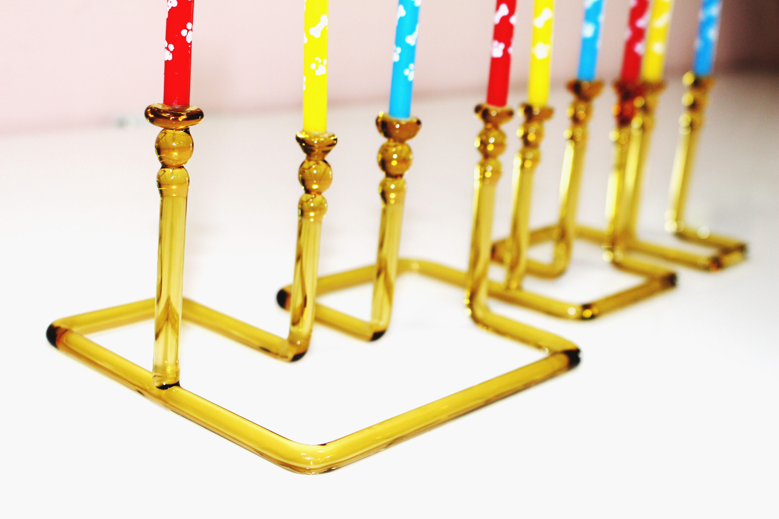 Glass Modular Hanukkah Menorah - Yael Vloch